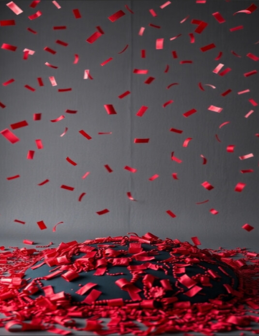Plantilla de Black and red confetti background | PosterMyWall