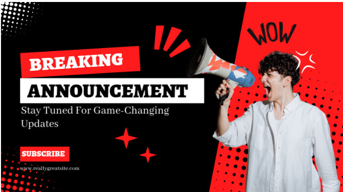 Black and Red Edgy Announcement Template | PosterMyWall