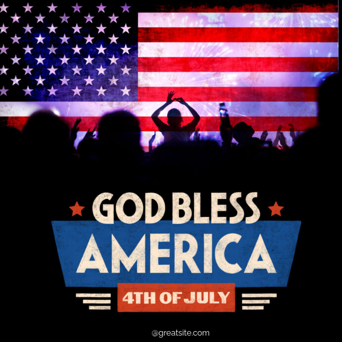 Copy of Black and Red God Bless America Independence Day Instagram Post ...