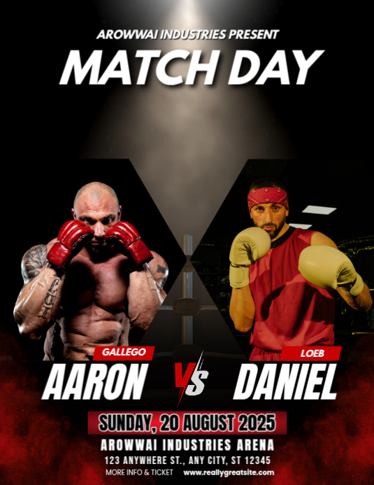 Black And Red Modern MMA Boxing Match Instagram Post Template ...