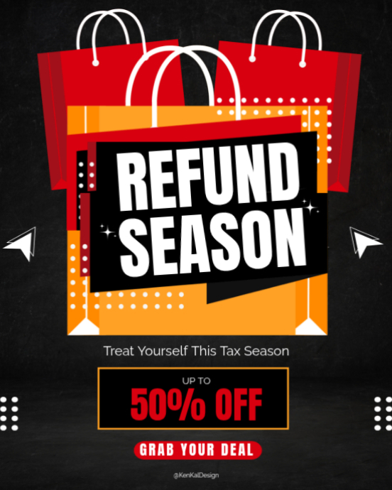 Black and Red Refund Season Shoping Day Instagram Potrait Template ...