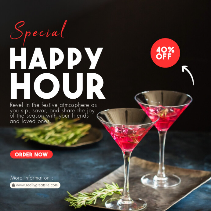 Plantilla de Black and Red Simple Drink Instagram Post | PosterMyWall