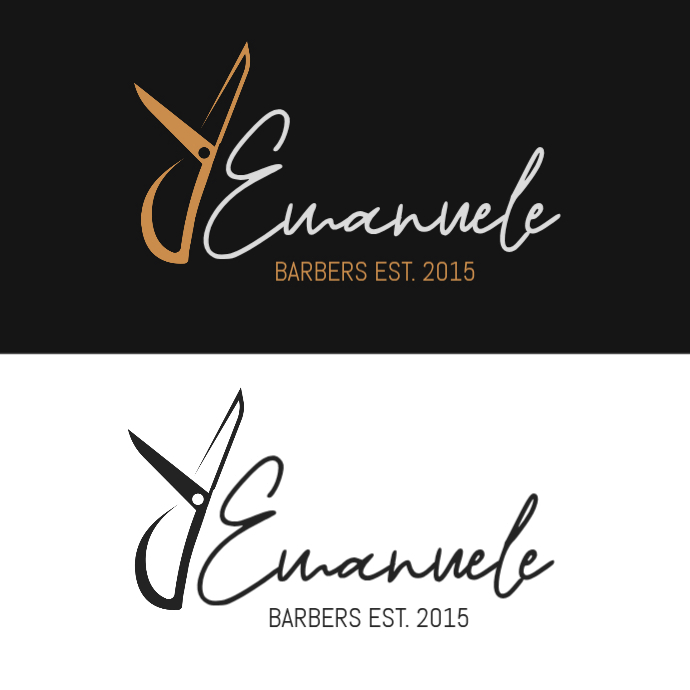 Plantilla de black and white and gold Editable Barber Shop Logo ...