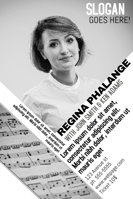 Black and White Concert Flyer Template | PosterMyWall