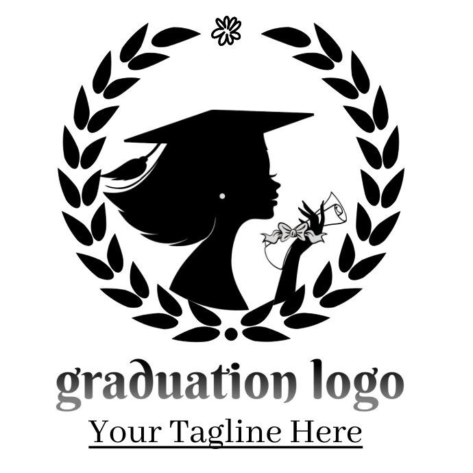 Plantilla de black and white graduation logo design, educa | PosterMyWall