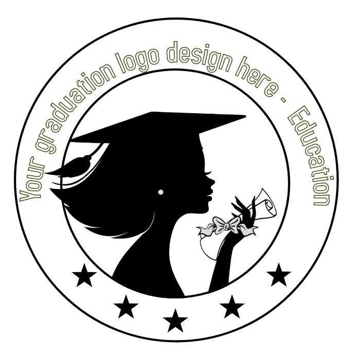 Plantilla de black and white graduation logo design educat | PosterMyWall