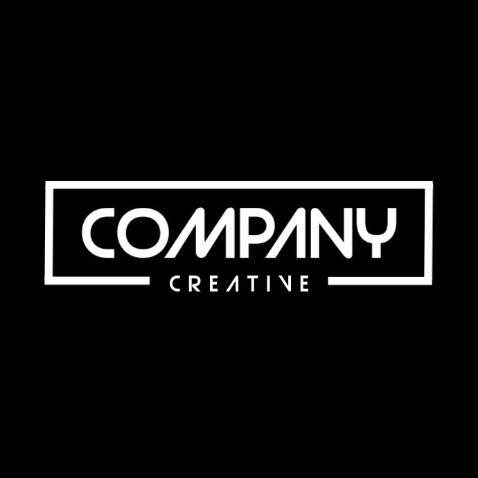 black and white minimal square logo Template | PosterMyWall