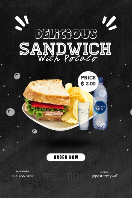 Black and White Modern Food Poster Template | PosterMyWall