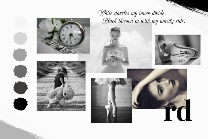 Black and White Moodboard Poster Template | PosterMyWall