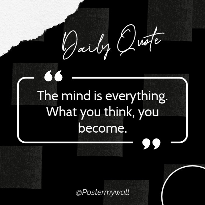 Black and white Motivational Inspirational Daily Quote Template ...