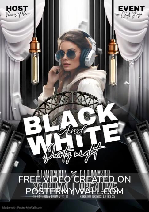 black and white party Template | PosterMyWall