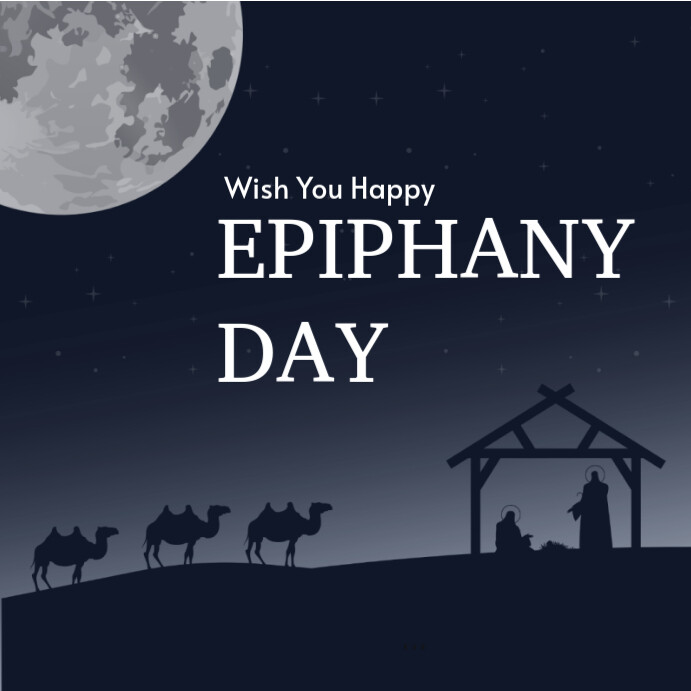 Black and White Simple Epiphany Day Instagram Post Template | PosterMyWall