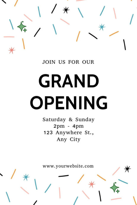 Black and White Store Open House Flyer | Store Opening Ceremony Poster ...