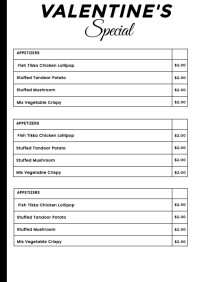 Black&White Menu Template | PosterMyWall