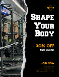 Black Gym Poster Template | PosterMyWall