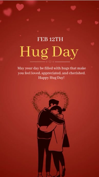 Plantilla de Black and Yellow Gradient Hug Day Instagram Reels Video ...