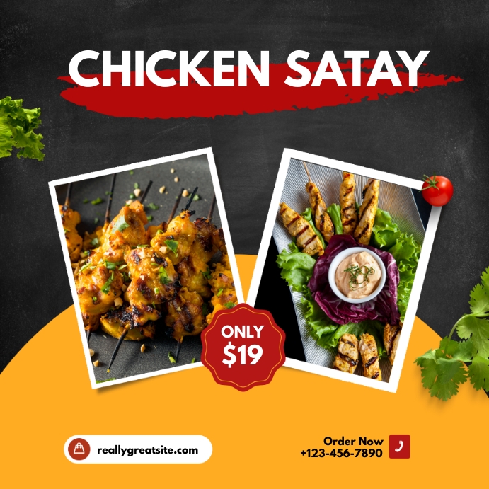 Copy of black-and-yellow-minimalist-chicken-satay-ins | PosterMyWall