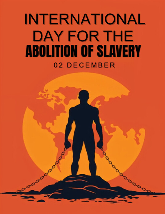 Plantilla de Black ang orange Illustrative day for abolition of slavery ...