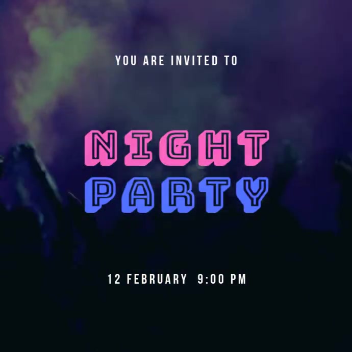 Black Animated Night Party Invitation Instagr Template | PosterMyWall