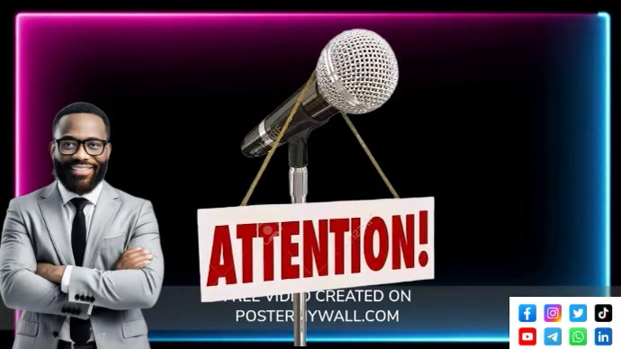 Black Announcement Digital Display Video Template | PosterMyWall