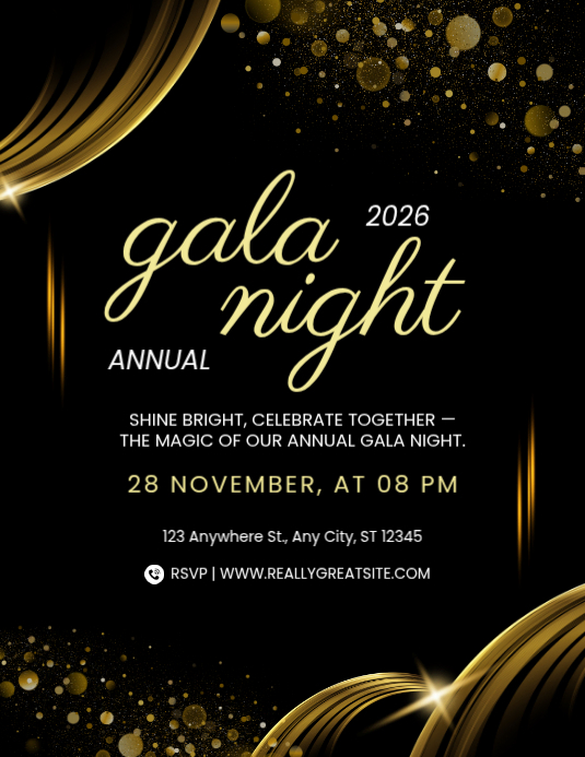 Black Annual Gala Night Flyer Template | PosterMyWall