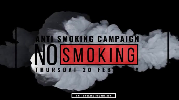 Black Anti-Smoking Campaign Digital Display Video Template | PosterMyWall