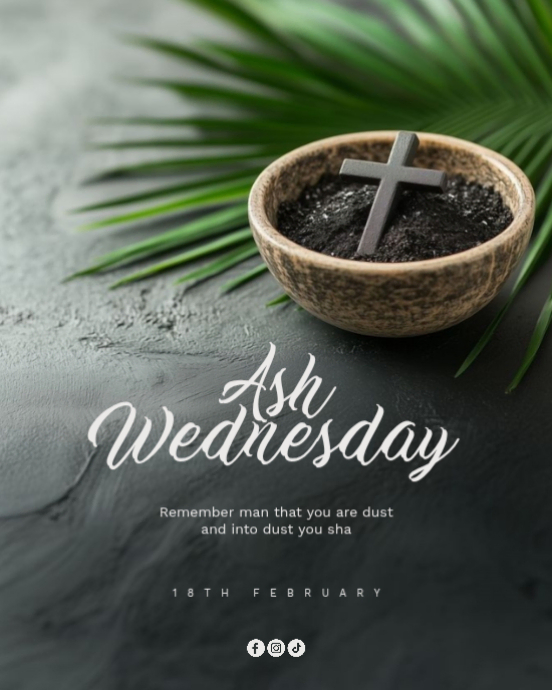 Black Ash Wednesday Instagram Portrait Template | PosterMyWall