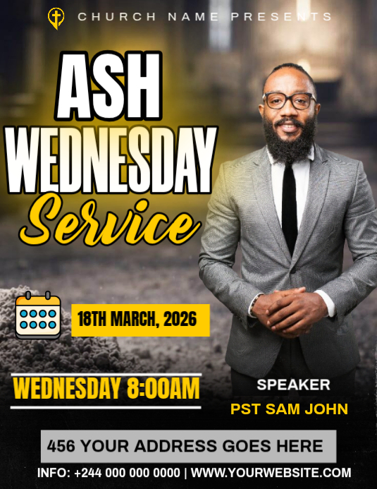 Copy of Black Ash Wednesday Service Flyer | PosterMyWall