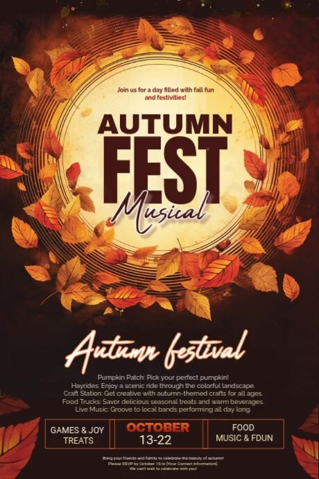 Plantilla de Black Autumn Fest Poster | PosterMyWall