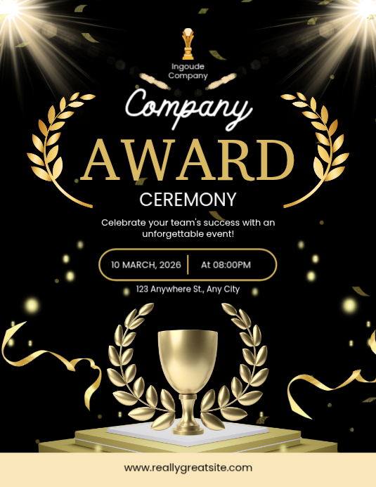 Black Award Ceremony Flyer Template | PosterMyWall