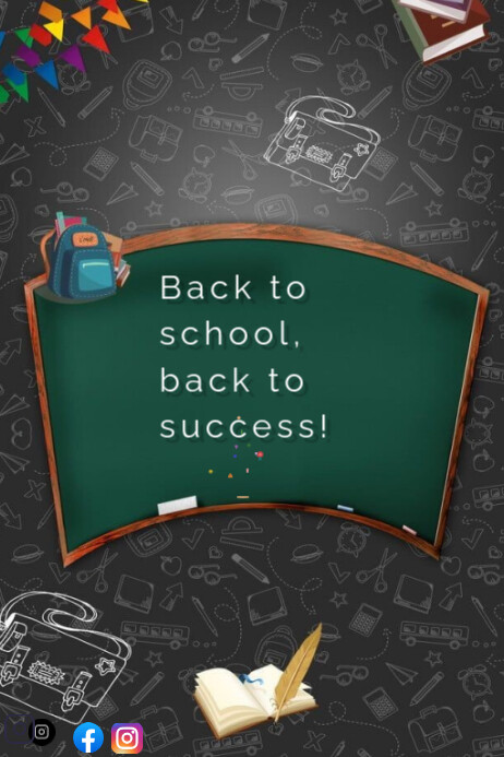 Black Back To School Template Poster | PosterMyWall