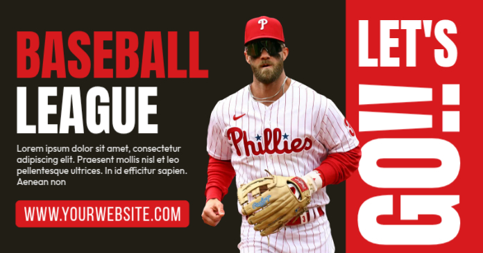 Black Baseball League Facebook Shared Image Template | PosterMyWall