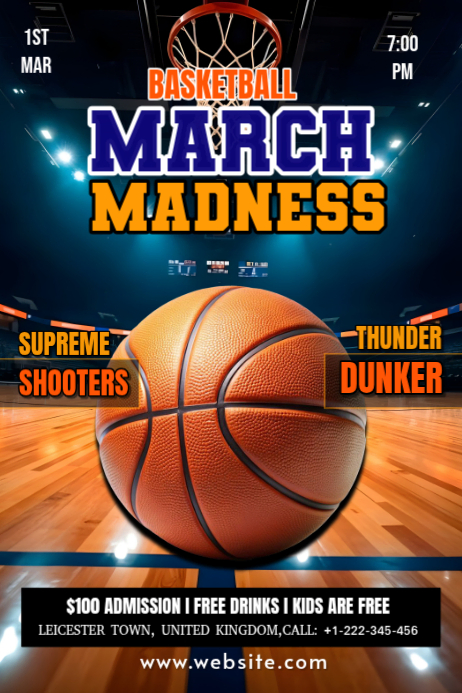 Black Basketball Event Poster Template | PosterMyWall