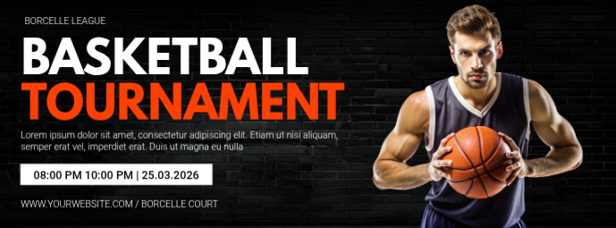 Black Basketball Facebook Cover Photo Template | PosterMyWall