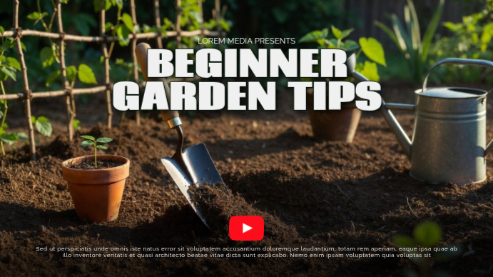 Black Beginner Garden Tips YouTube Thumbnail Template | PosterMyWall