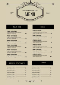 Orange Black Restaurant Menu Template | PosterMyWall