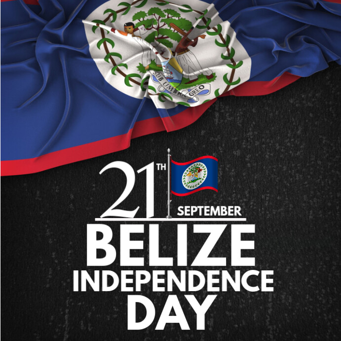 Black Belize Independence Day Instagram Post Template | PosterMyWall