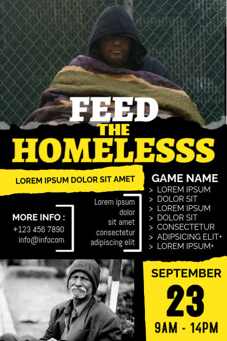 Black Berbasis Daftar Homeless Poster Template | PosterMyWall