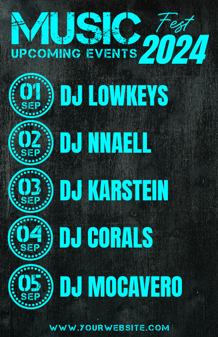 Black Berbasis Daftar Upcoming Event Tabloid Template | PosterMyWall