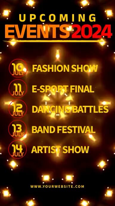 Black Berbasis Daftar Upcoming Events 2024 In Template | PosterMyWall