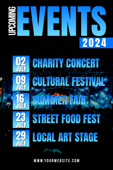 Copy of Black Berbasis Daftar Upcoming Events 2024 Po | PosterMyWall