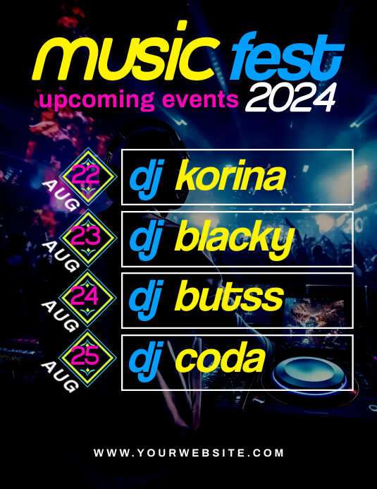 Black Berbasis Daftar Upcoming Events Pamflet Template | PosterMyWall