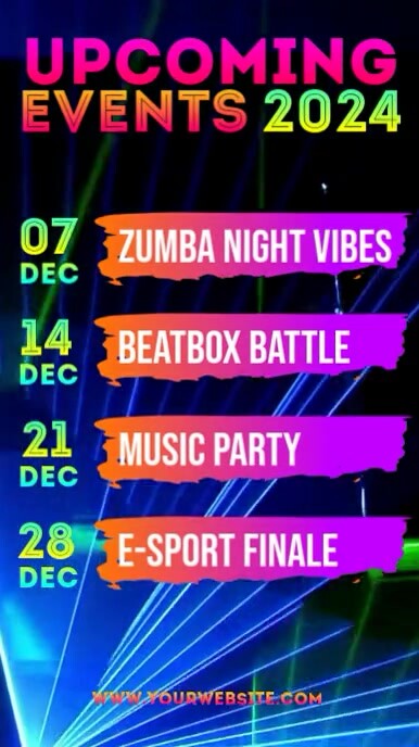 Black Berbasis Daftar Upcoming Events Reel Instagram Template ...