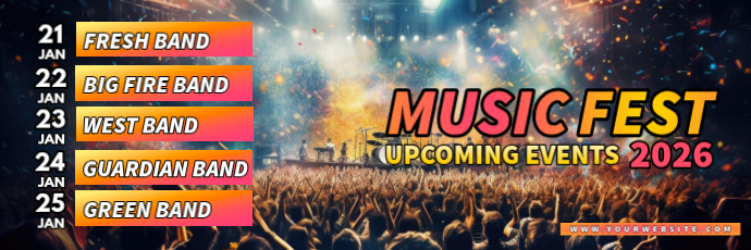 Plantilla de Black Berbasis Daftar Upcoming Events Tajuk Twitter ...