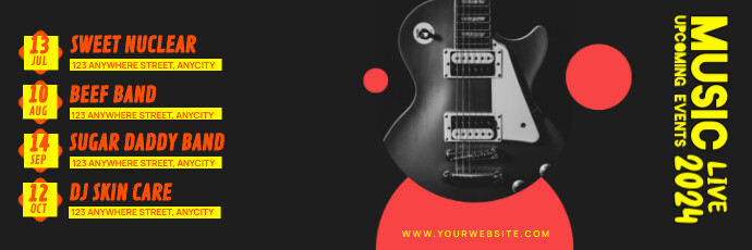 Black Berbasis Daftar Upcoming Events Tajuk T Template | PosterMyWall