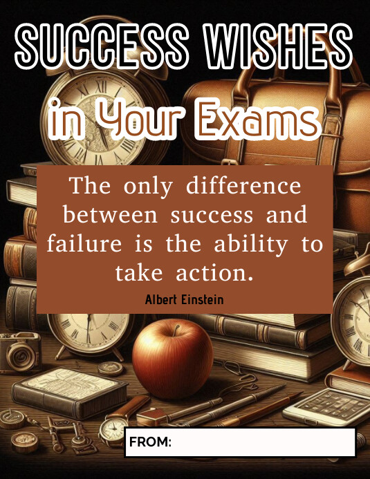 Modèle Black Best Wishes In Your Exams Card Flyer (u | PosterMyWall