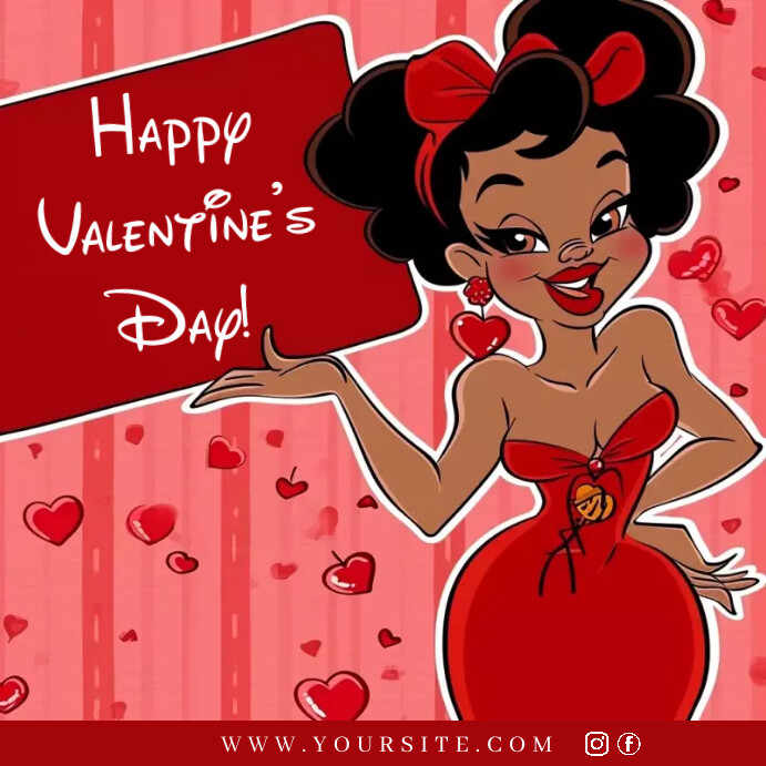 black betty boop Valentine's day Instagram po Template | PosterMyWall