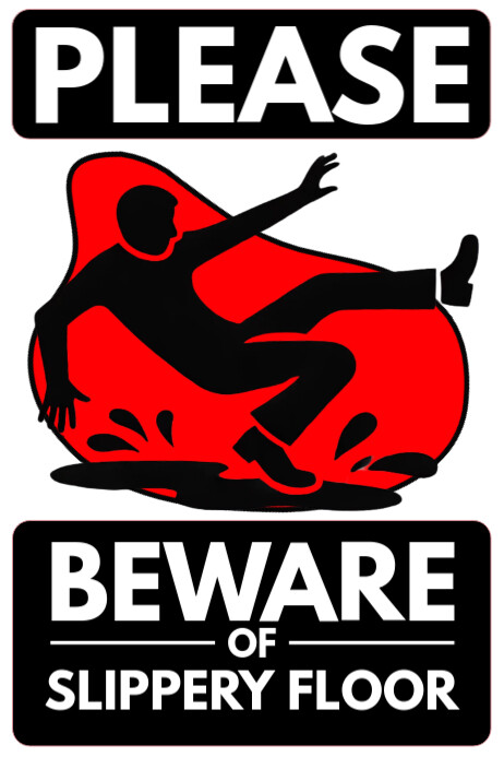 Plantilla de Black Beware Of Slippery Floor Poster Poster | PosterMyWall