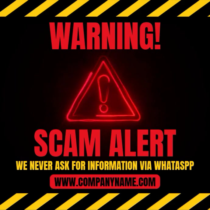 Plantilla de Black Beware Scam Alert Warning Instagram Post | PosterMyWall