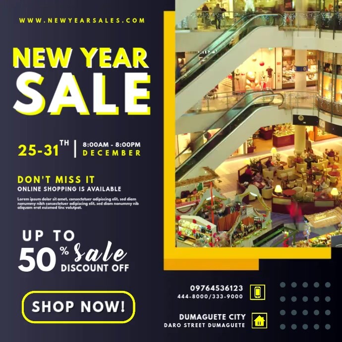 Black Big New Year's Eve Retail Video Ad Template | PosterMyWall